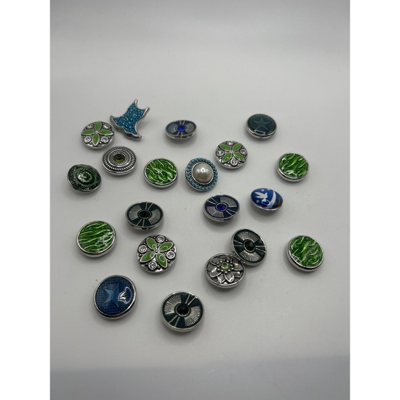 Source Unknown | Jewelry | Lot 2 Snap Button Charms Green Blue Mixed ...